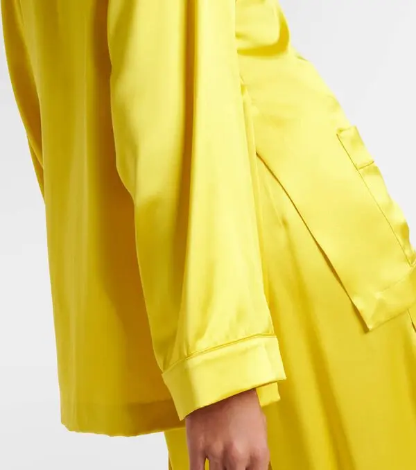 Max Mara Vasaio Silk Pajama Shirt - Yellow