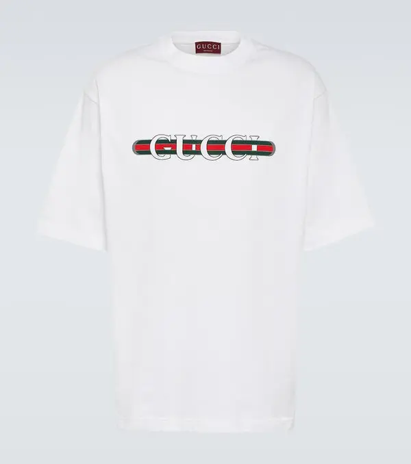 Gucci Logo Cotton Jersey T-Shirt - White | Editorialist