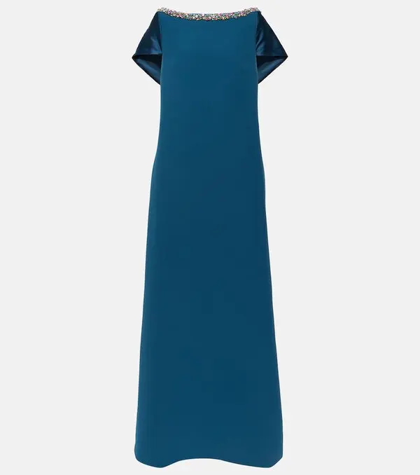 Safiyaa Sallie Embellished Crêpe Gown - Blue