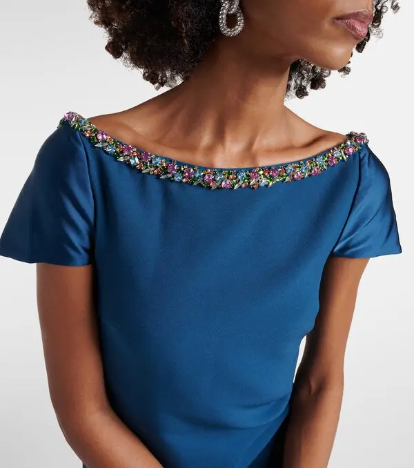 Safiyaa Sallie Embellished Crêpe Gown