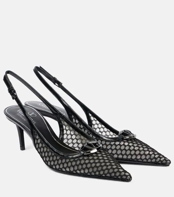 Valentino Garavani Vlogo 60 Mesh Slingback Pumps