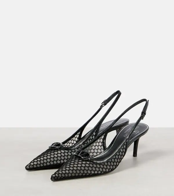 Valentino Garavani Vlogo 60 Mesh Slingback Pumps