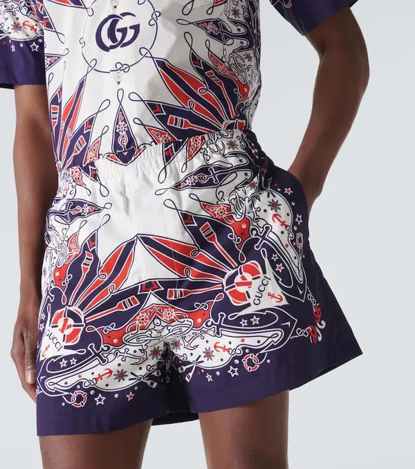 GUCCI パンダナ コットン ショーツ Gucci Bandana Cotton Shorts - Multicoloured | Editorialist