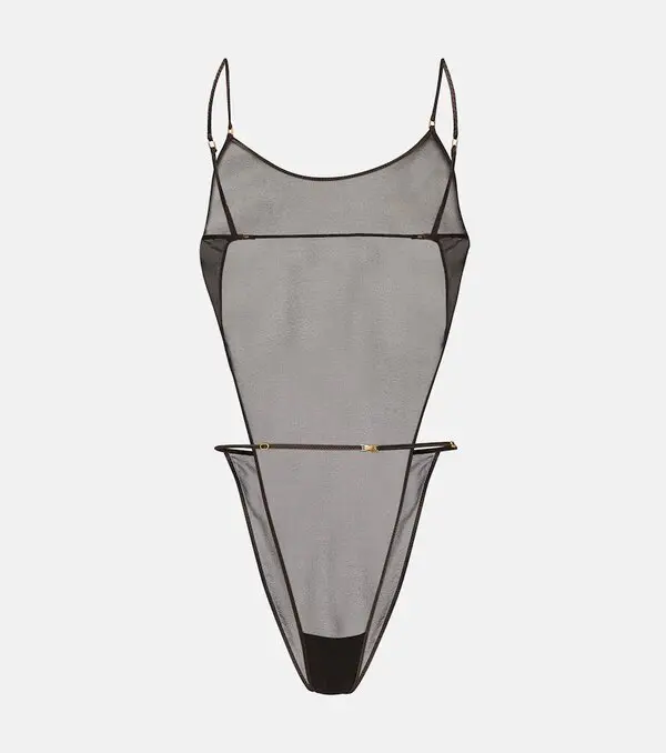 Saint Laurent Silk-blend Georgette Bodysuit