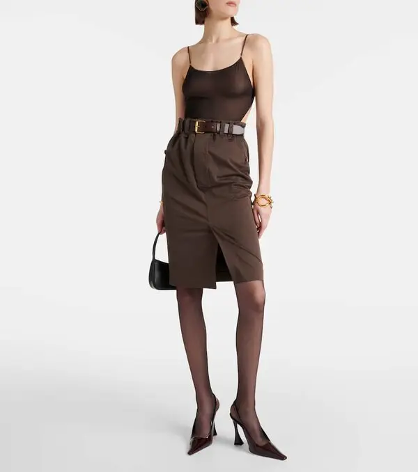 Saint Laurent Silk-blend Georgette Bodysuit