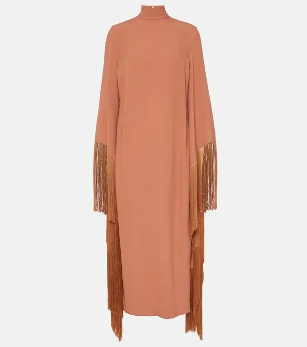 TALLER MARMO Del Mar" Fringed Crepe Midi Dress