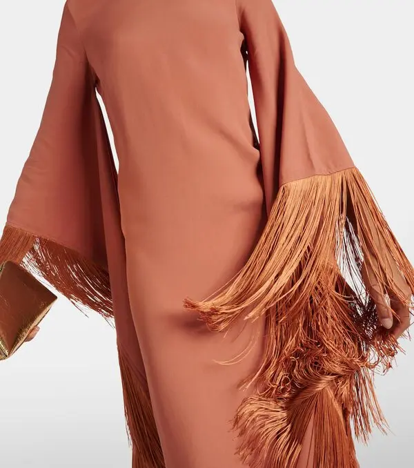 TALLER MARMO Del Mar" Fringed Crepe Midi Dress
