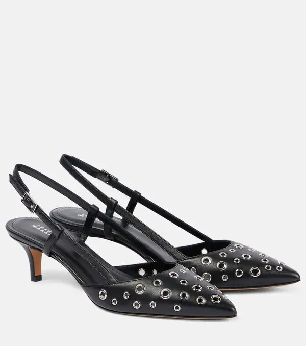 Isabel Marant Étoile Pilia Leather Slingback Pumps
