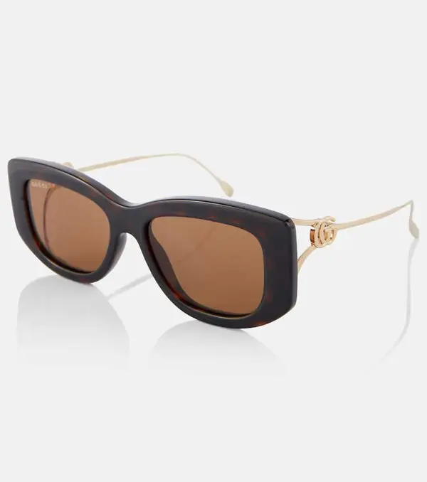 Gucci Double G Square Sunglasses - Brown | Editorialist display picture 1