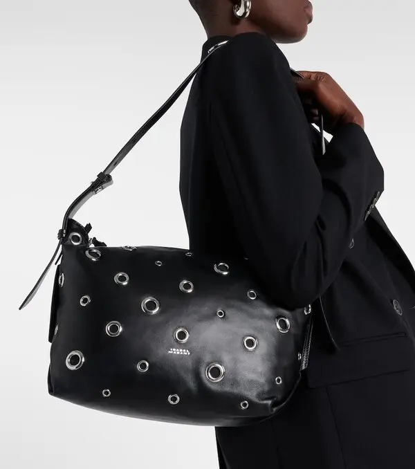 Isabel Marant Leyden Small Studded Leather Shoulder Bag