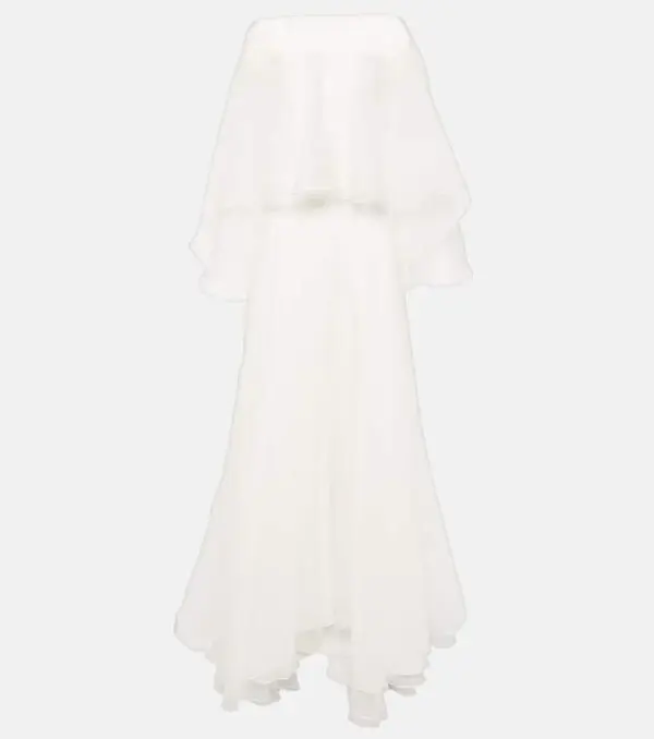 Maticevski Bridal Dhalia Caped Silk Gown