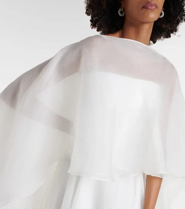 Maticevski Bridal Dhalia Caped Silk Gown