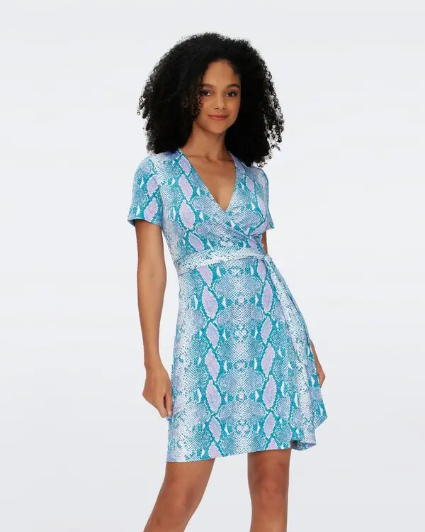 short sleeve jersey wrap dress Short Sleeve Faux Wrap Jersey Dress