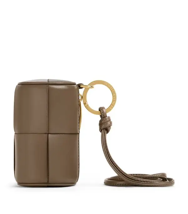 Bottega Veneta Leather Cassette Airpods Case - Brown | Editorialist
