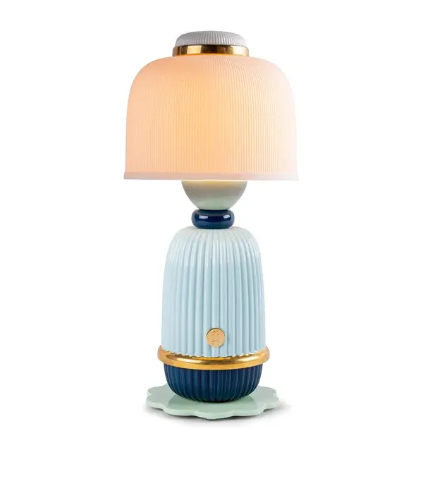 LLADRO Porcelain Kokeshi Lamp - Blue