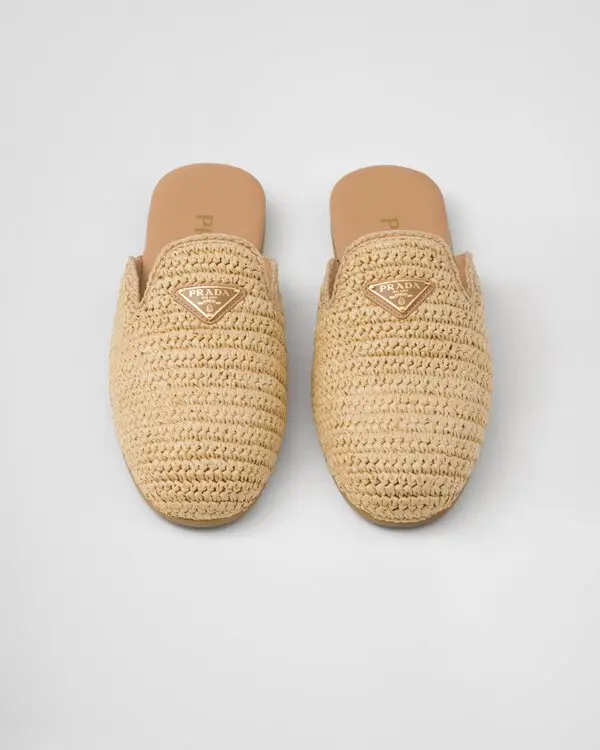 Prada Crochet Mules - Natural | Editorialist