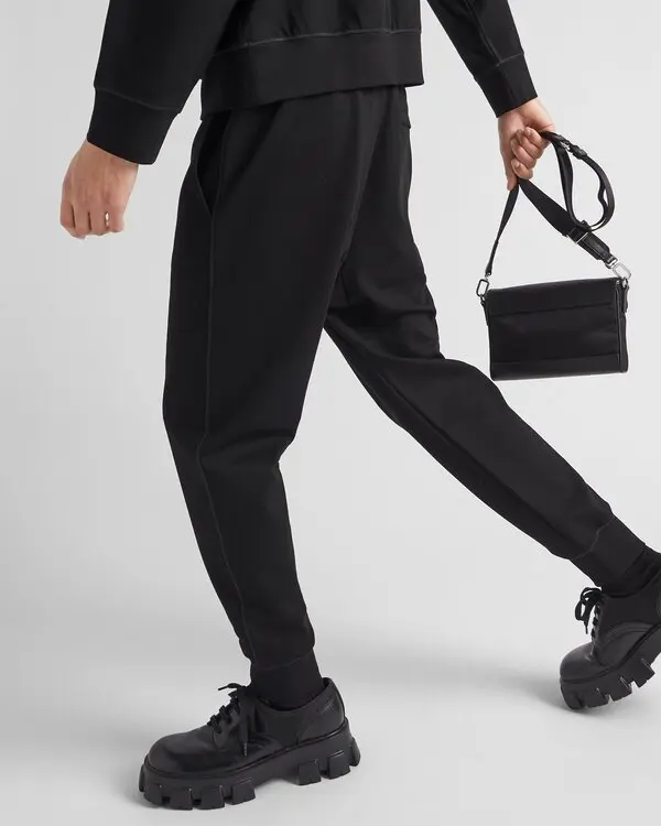 Prada Technical Fleece Pants - Black/black