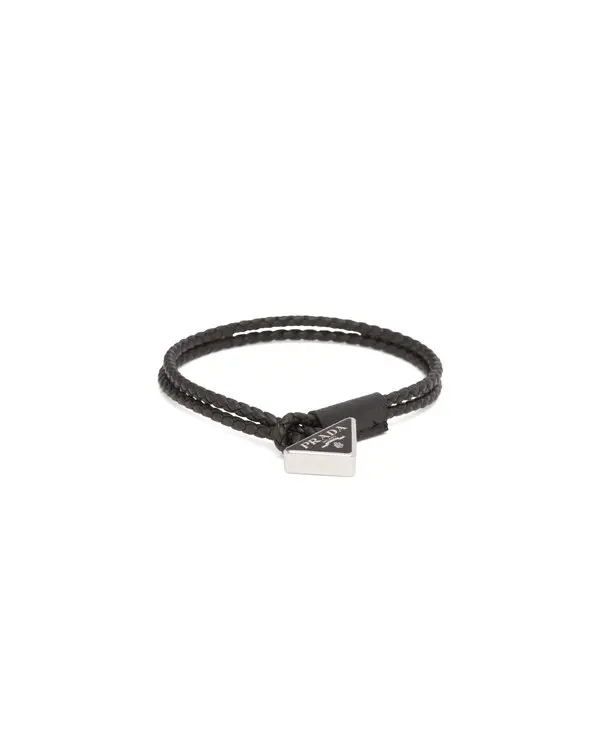 Prada Braided Nappa Leather Bracelet - Black