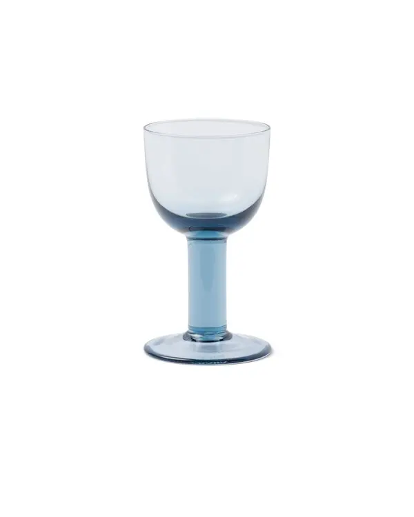Prada Set Of Two Crystal White Wine Glasses Plinth - Blue