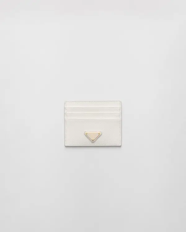 Prada Saffiano Leather Card Holder - White