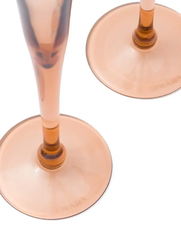 Prada Set Of Two Crystal Flutes New York - Brown