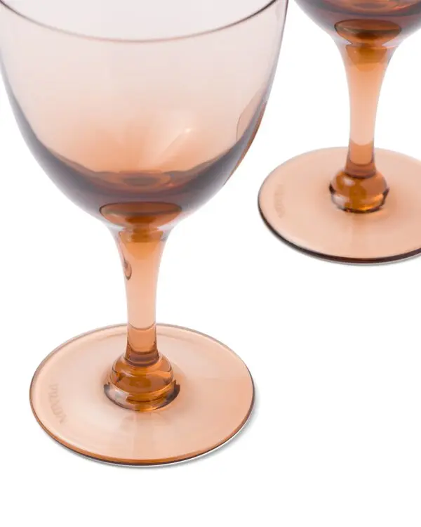 Prada Set Of Two Crystal Water Glasses New York