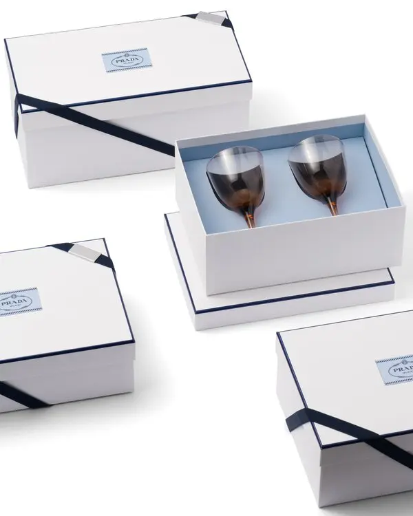 Prada Set Of Two Crystal Water Glasses New York