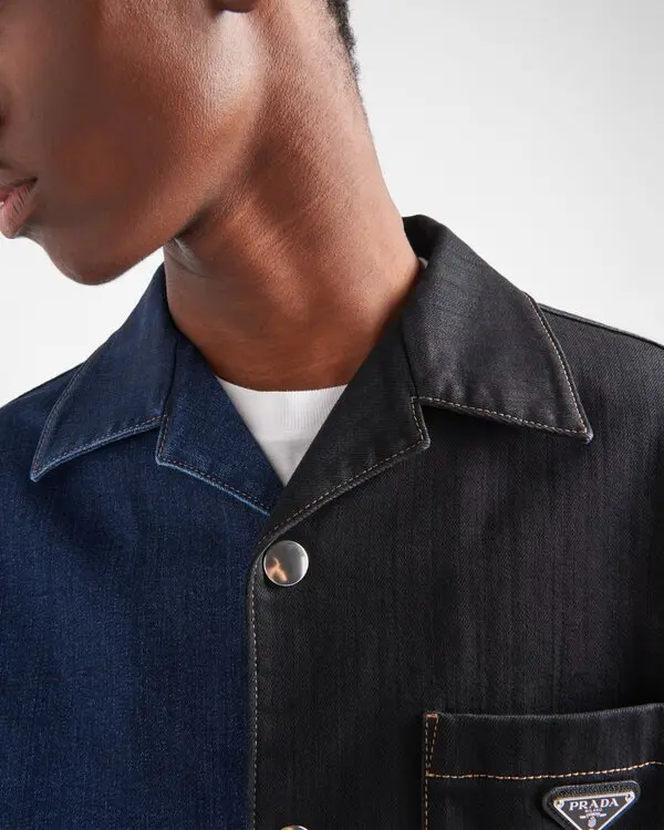 Prada Double Match Denim Shirt