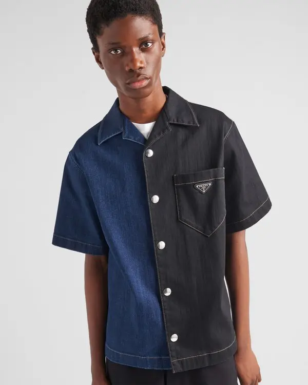 Prada Double Match Denim Shirt