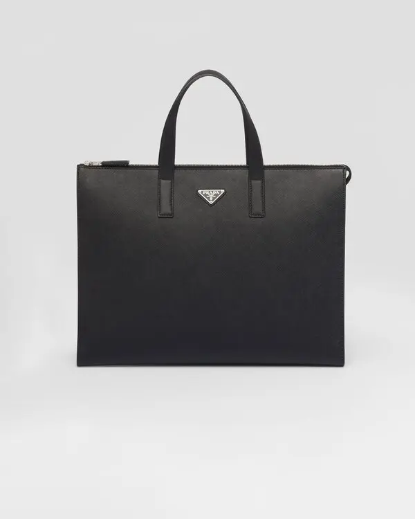 Prada Saffiano Leather Tote - Black