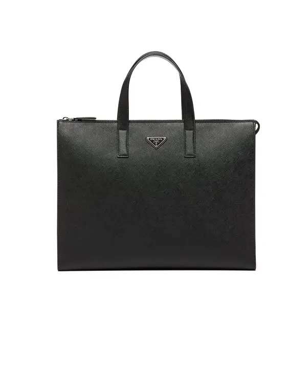 Prada Saffiano Leather Tote - Black
