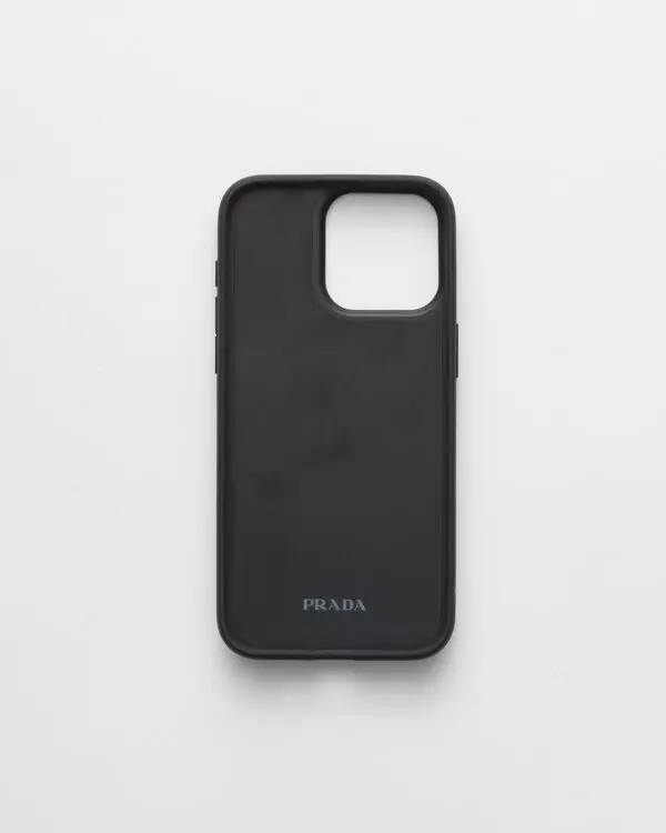Prada Saffiano Leather Cover For Iphone 15 Pro Max - White