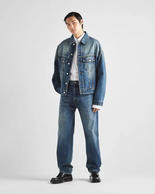 Prada Denim Trucker Jacket - Navy | Editorialist