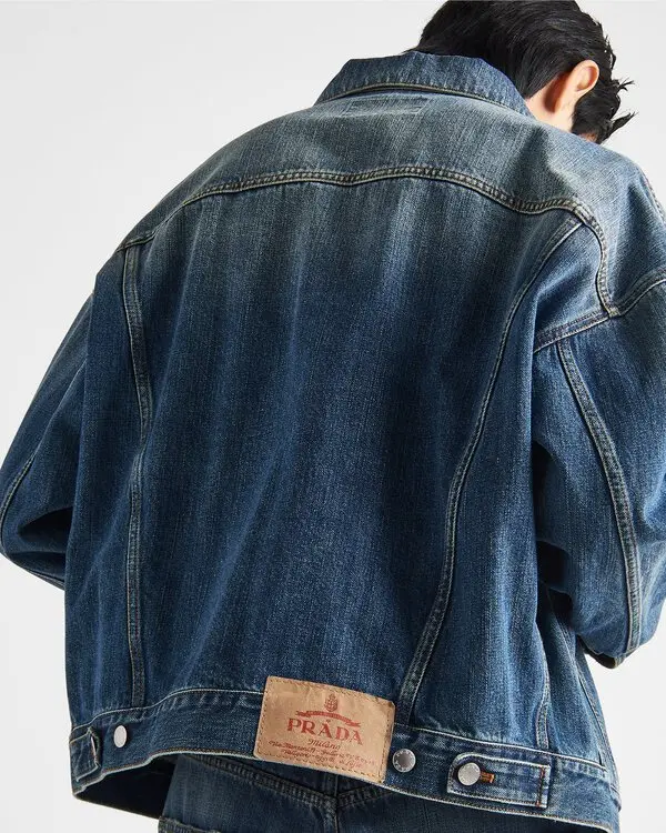 Prada Denim Trucker Jacket - Navy | Editorialist