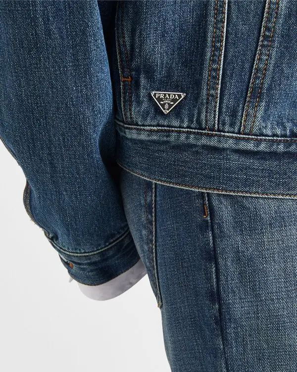 Prada Denim Trucker Jacket - Navy | Editorialist