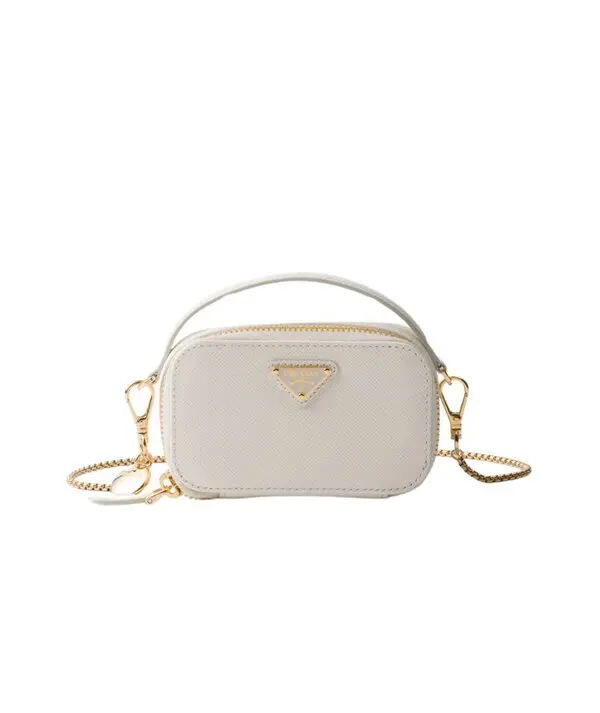 バッグ PRADA Heart mini pouch white Prada Heart Mini Pouch White in Leather with Silver-tone - JP