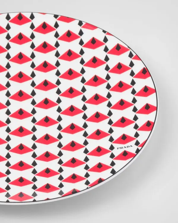 Prada Porcelain Charger Plate Vienna Red