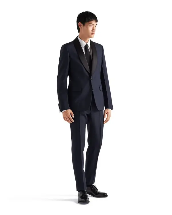 Prada Single-breasted Wool And Mohair Tuxedo - Blue