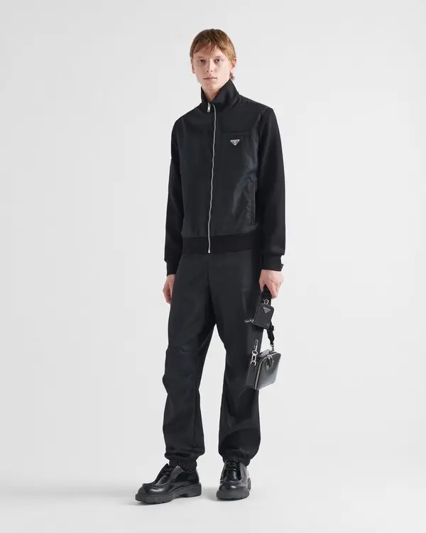 Prada Sweatshirt With Re-nylon Details - Black/black