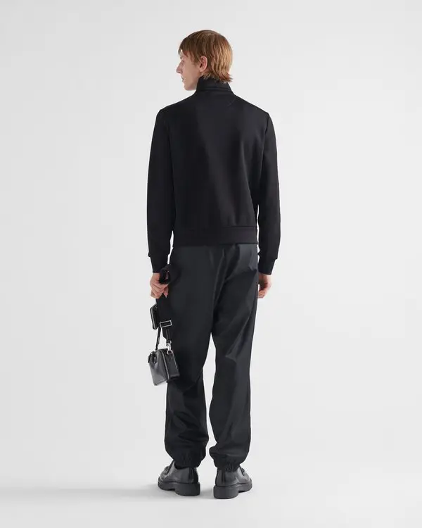 Prada Sweatshirt With Re-nylon Details - Black/black