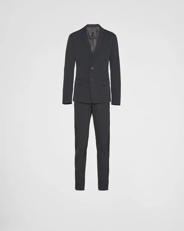 Prada Single-breasted Techno Stretch Suit - Black