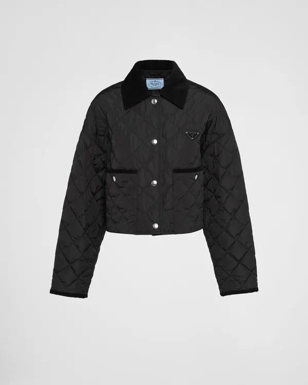 Prada Light Re-nylon Cropped Jacket - Black