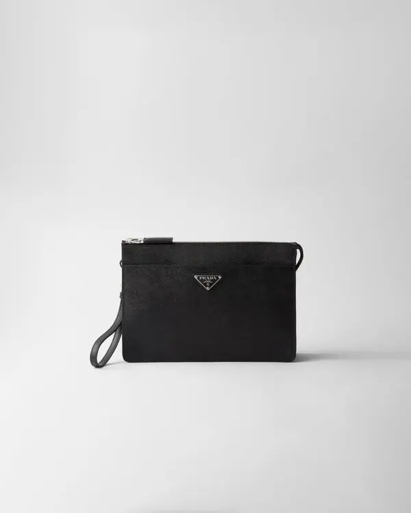 Prada Saffiano Leather Pouch - Black