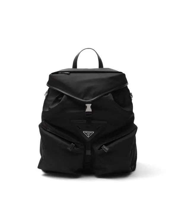Prada Re-nylon And Leather Backpack - Black