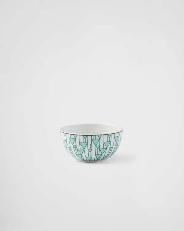 Prada Set Of Two Porcelain Bowls - Green