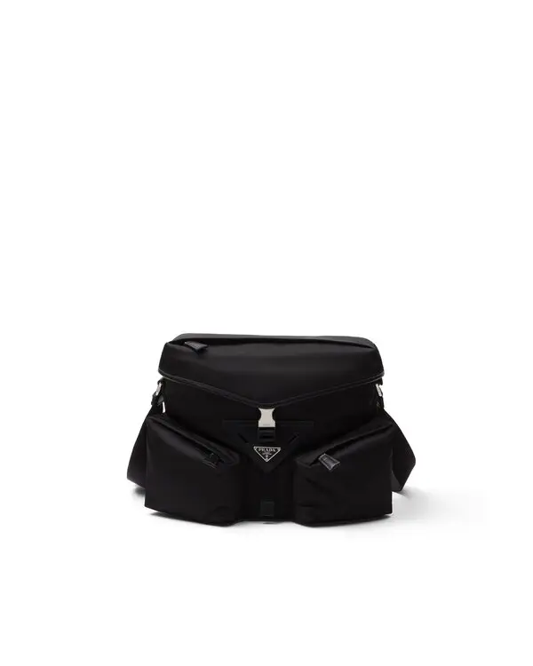 Prada Re-nylon And Leather Shoulder Bag - Black