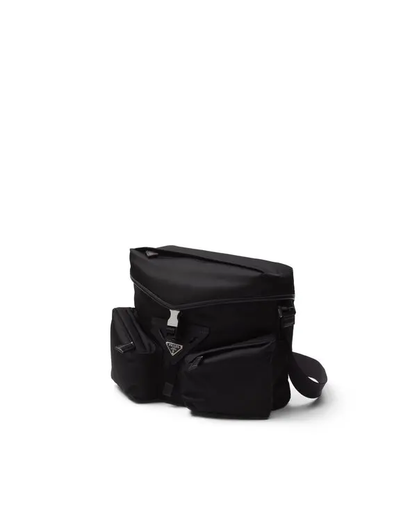 Prada Re-Nylon And Leather Shoulder Bag - Black | Editorialist
