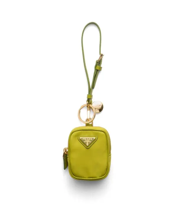 Prada Re-edition 1978 Re-nylon Mini-pouch With Keychain - Green