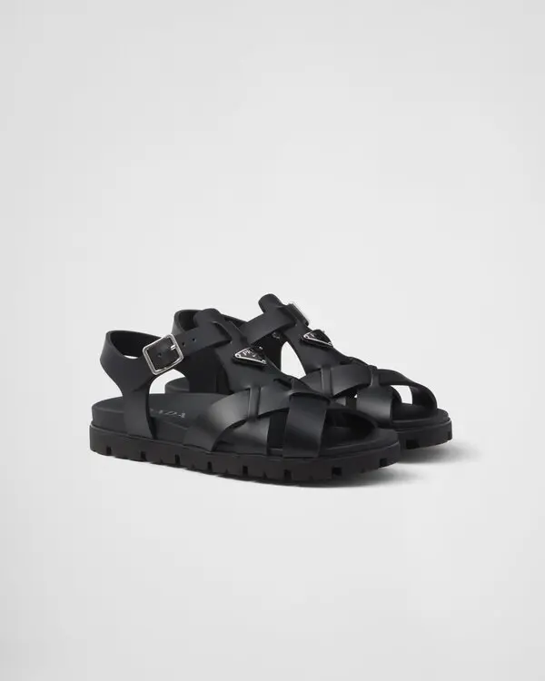 Prada Crisscross Rubber Sandals