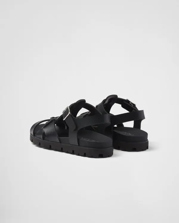 Prada Crisscross Rubber Sandals